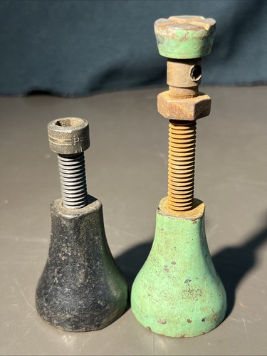 2 Vintage Machinist Small Leveling Screw Bottle Jacks Adjustable From 2 ...