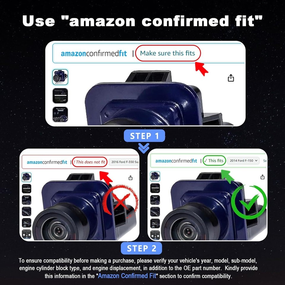 10-14 Ford F150 15-22 Mustang Backup Camera Rear View Back Up Camera ...