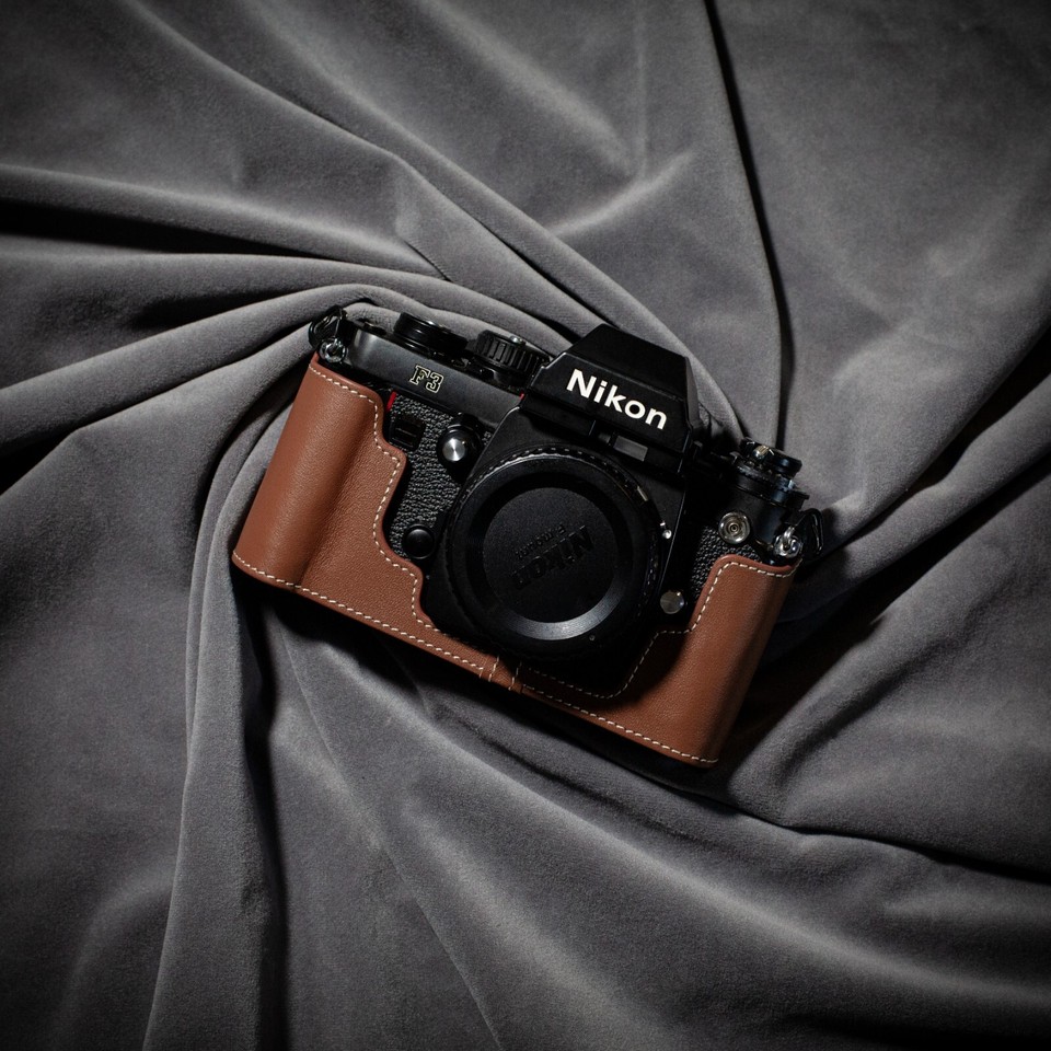 For Nikon F3 Case Real Genuine Leather Half Camera Case Bag Cover | eBay