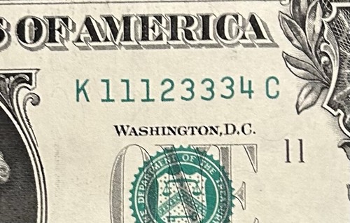 Fancy Ladder 11123334 Cool 4 Digit Fancy Serial Number! $1 Dollar | eBay