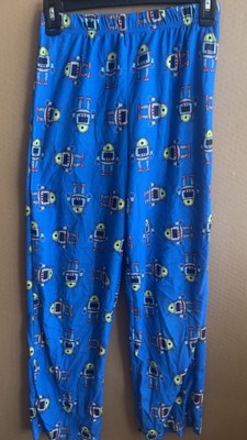 YOUTH HANES SIZE XL BLUE ROBOT PAJAMA PANTS | eBay