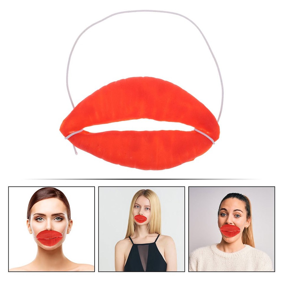 3 Pcs Latex Red Lip Mouth Cosplay Props for Clown Masquerade Carnival ...