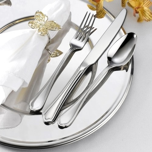 HaWare 60-Piece Silverware Set for 12, Stainless Steel Flatware Silver ...
