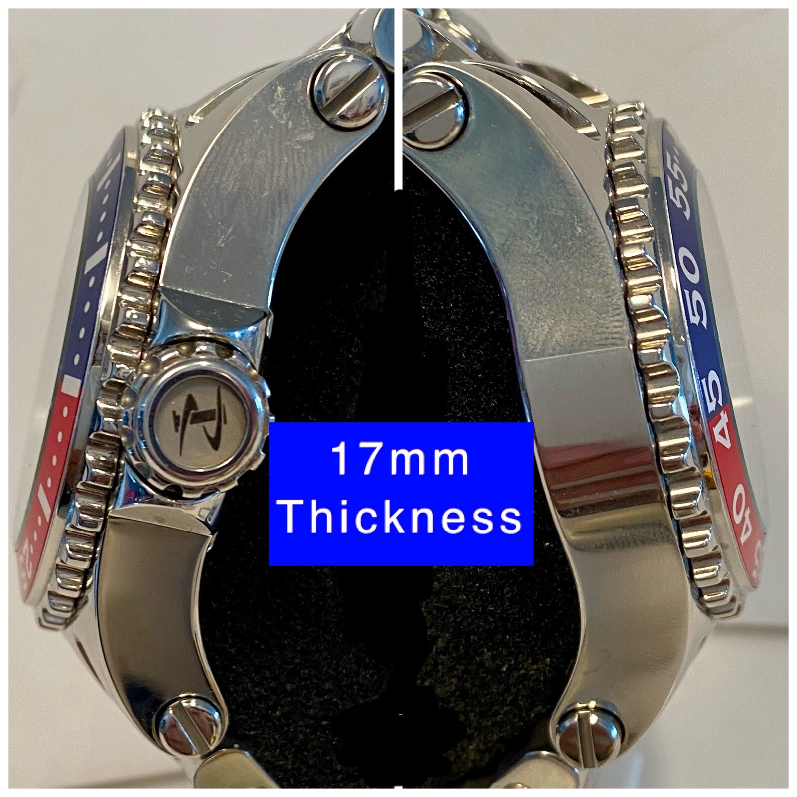 50mm 1.48Ctw Diamond | Swiss R150 Auto | CHAOS | Blue/Red Bezel ...