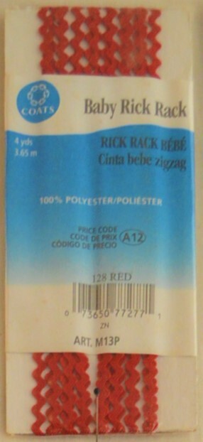 Wrights / Coats - Baby Rick Rack 1/4" x 4yd- 12 Colors to Choose From ...