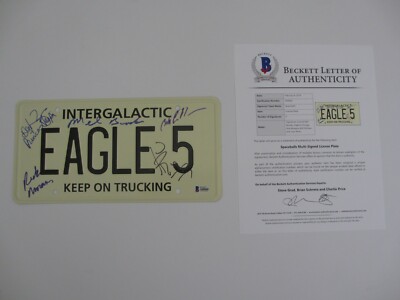 SPACEBALLS CAST SIGNED LICENSE PLATE MEL BROOKS RICK MORANIS BECKETT ...