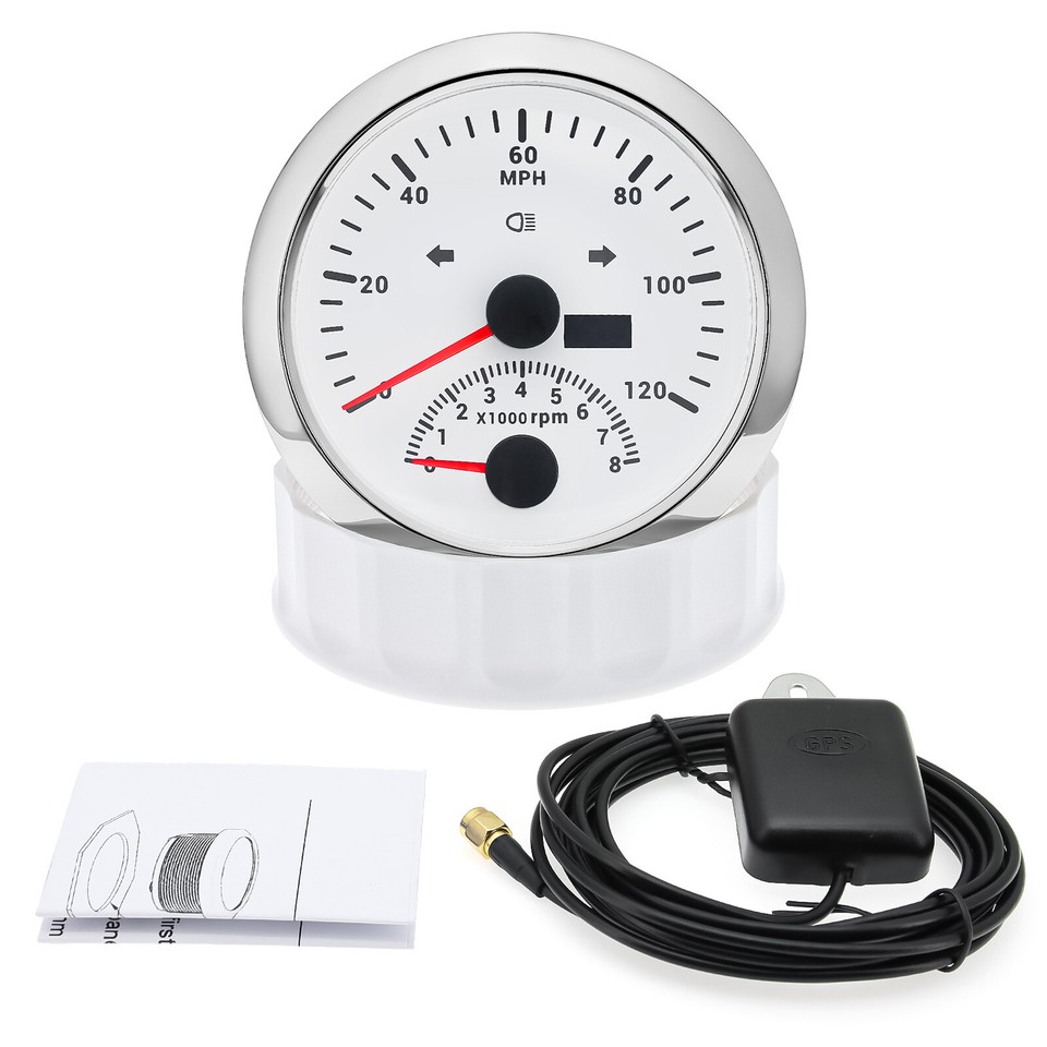85MM Waterproof GPS Speedometer 120MPH with Tachometer for Motorcycles ...