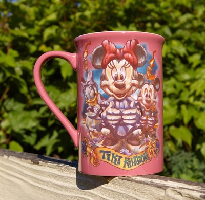 Walt Disney Pink Minnie & Mickey Mouse Daisy Duck Tiki Kingdom Mug Cup ...