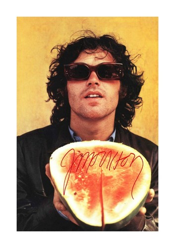 Jim Morrison 1974 by Alain Ronay A4 reproduction signed poster. Choice ...