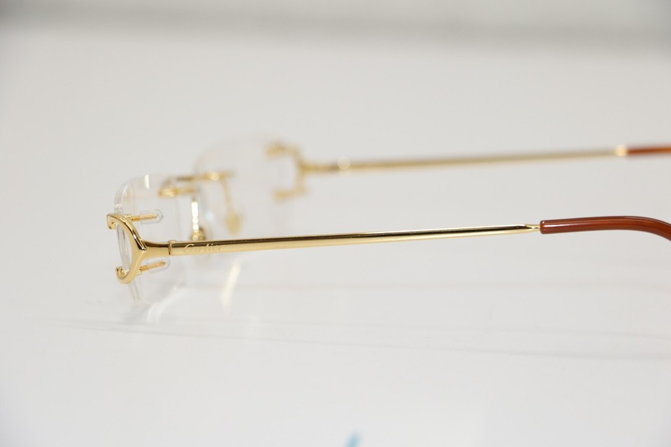 Cartier CT00920 001 Eyeglasses Rimless Occhiali Gold Frame 53mm ...