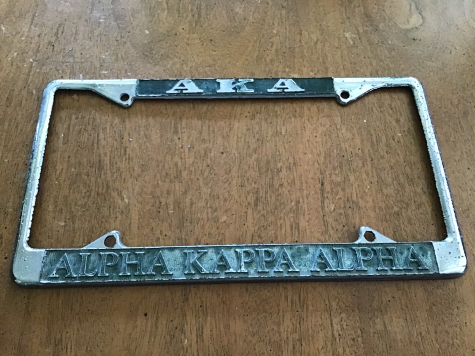 AKA Alpha Kappa Alpha License Plate Frame Antique sorority | eBay