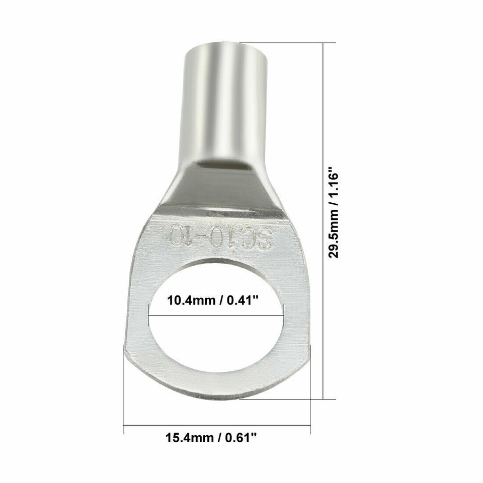 5Pcs SC10-10 Non-Insulated U-Type Copper Crimp Terminals 10mm2 Wire ...