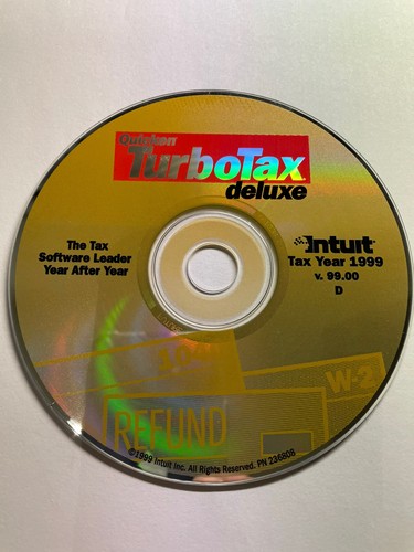 ⭐️ Intuit Quicken TurboTax Deluxe 1999 Software Installation CD - PC CD-ROM | eBay