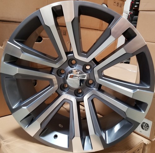 26 GMC Replica Rims Gunmetal Wheels Tires Fit Tahoe Silverado Sierra ...