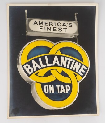 1930s-40s Original Photograph Ballantine Beer Sign Hand Colored ...