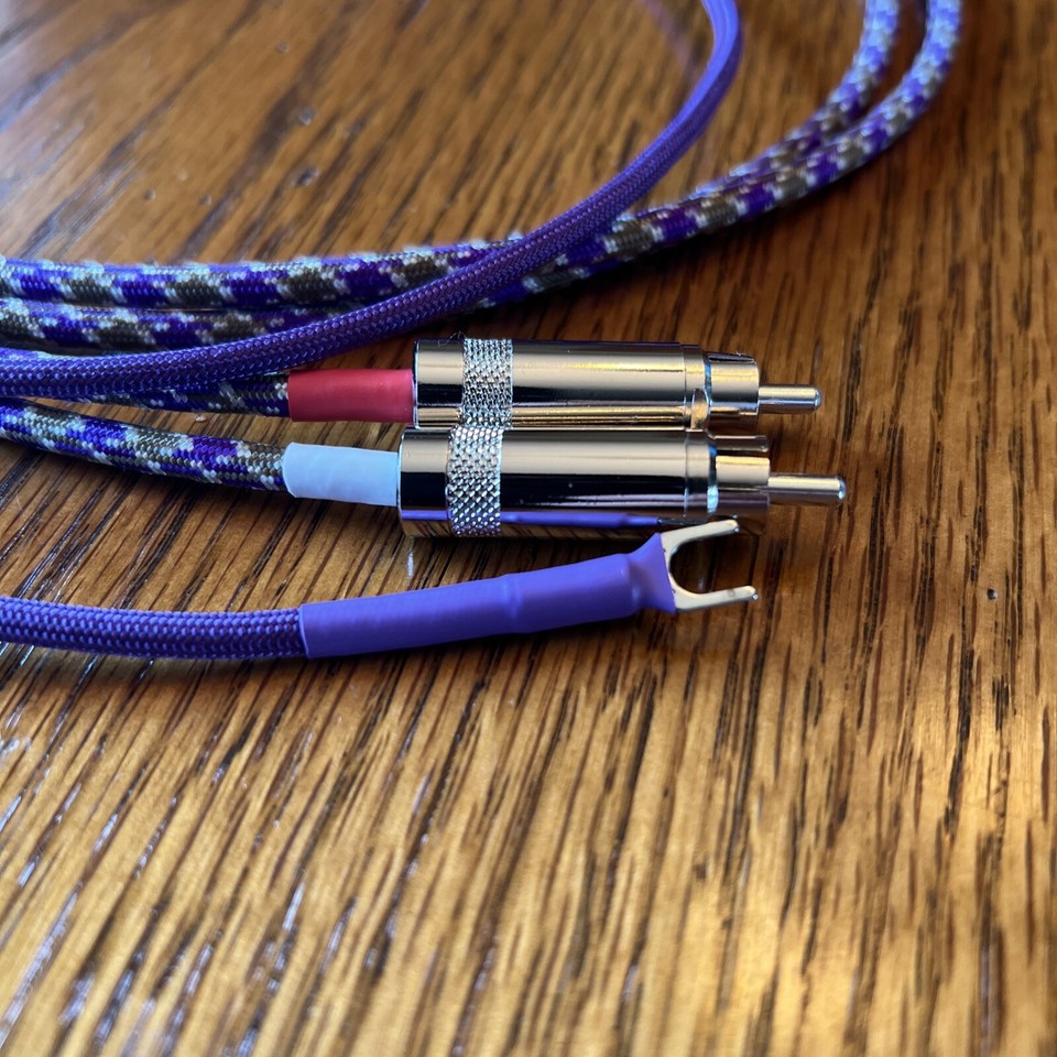 4 Ft Audiophile Turntable Phono RCA Cables w/Ground Low Capacitance pro ...
