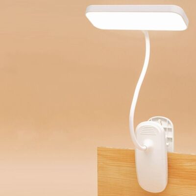 Flexible Clamp Clip-On LED Light Reading Table Desk Bed Bedside USB ...