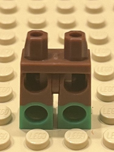 Lego Minifig Pants Reddish Brown Hips and Legs with Green Boots Silver ...