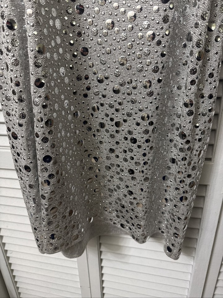 ST. John Evening Marie Gray Silver sequin mini dress Size 8 | eBay