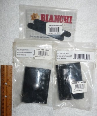 NOS Dillon Leather Speed Strip Wallets & Bianchi Strips for.38 & .357 ...
