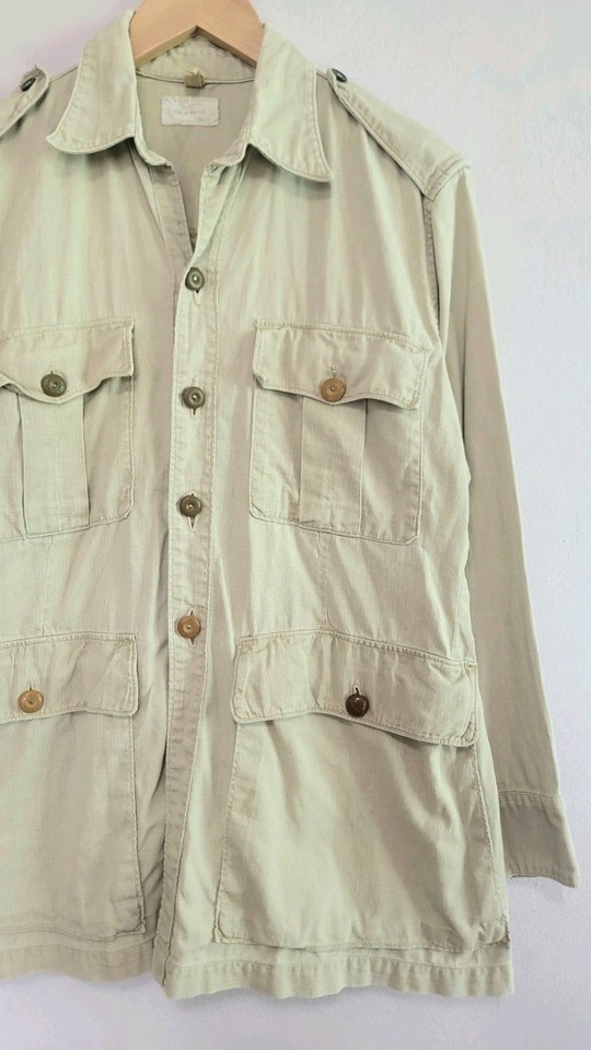 Vintage 70s Khaki Tan Beige Safari Field Bush Jacket Australia Mens M ...