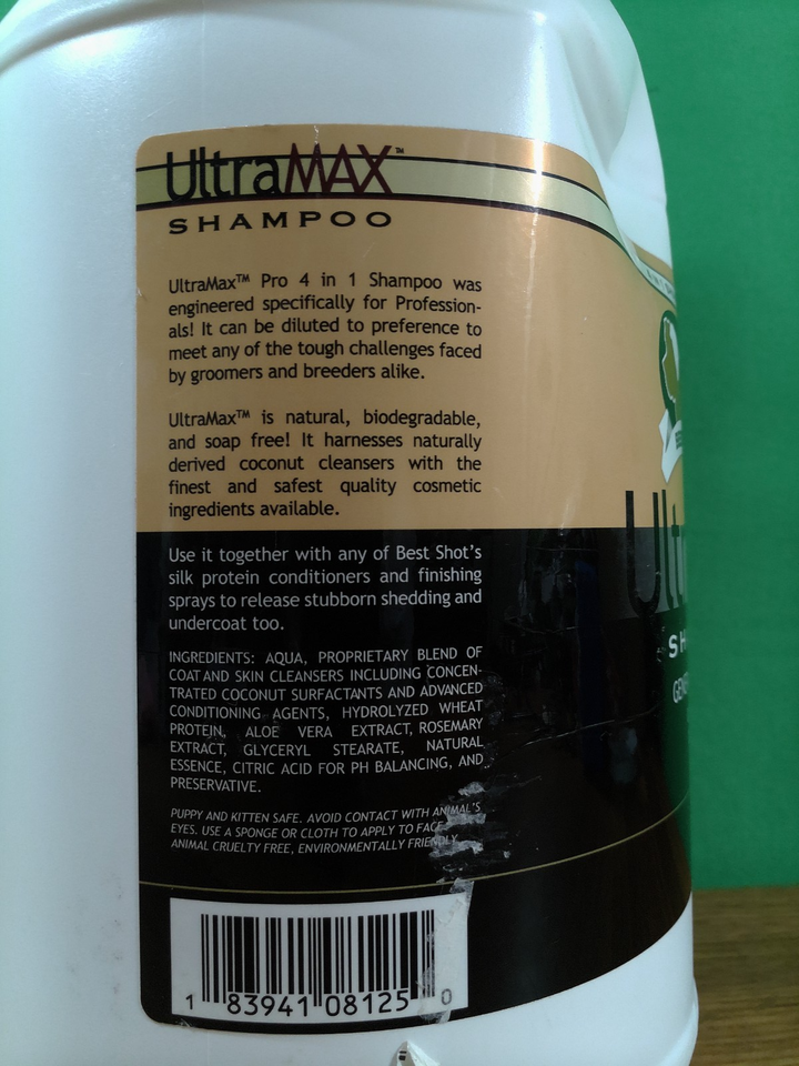 BEST SHOT Ultramax Pro Shampoo For Dogs & 1 Gallon 50:1 | eBay