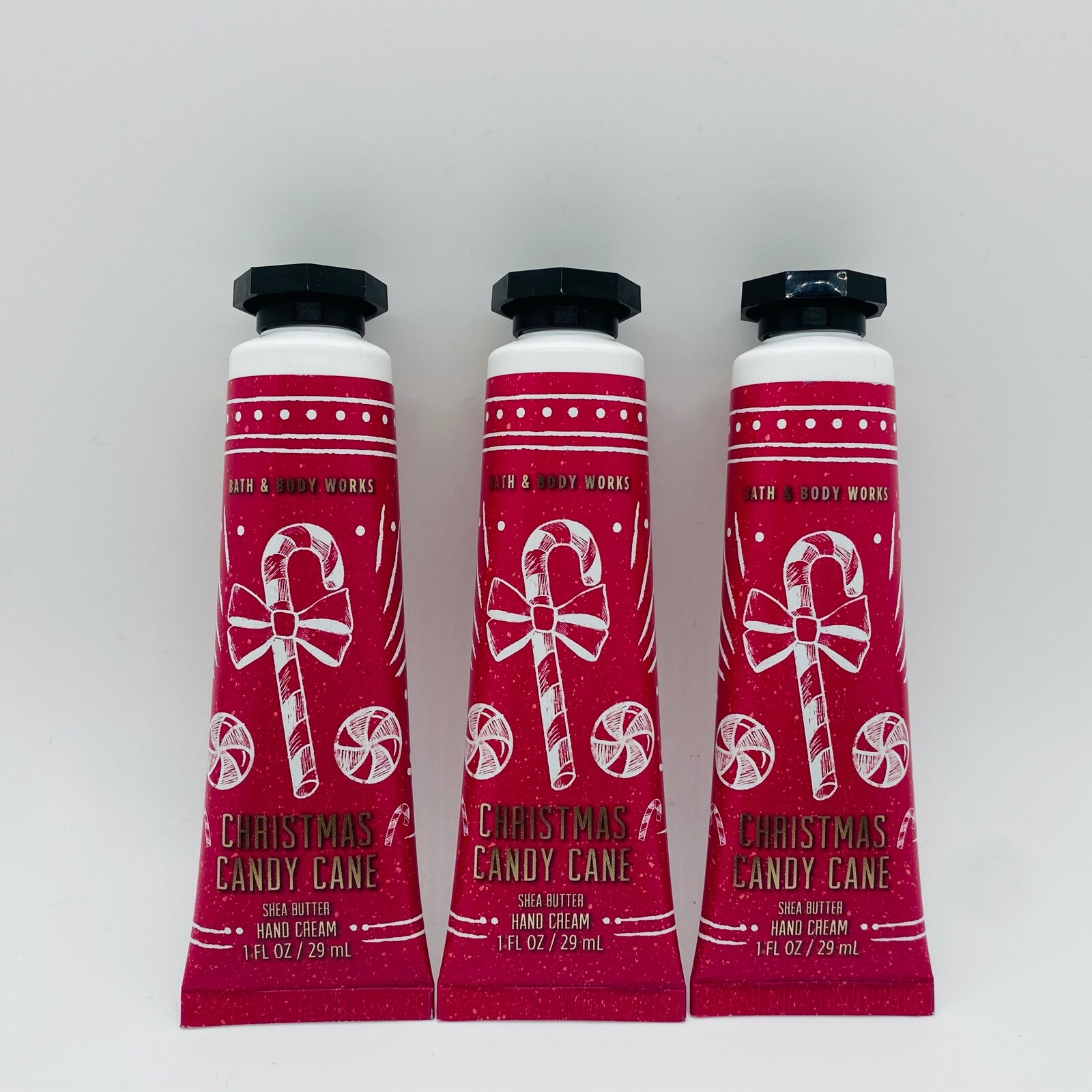 3-Pack Bath & Body Works CHRISTMAS CANDY CANE Hand Cream Lotion 1 oz ...