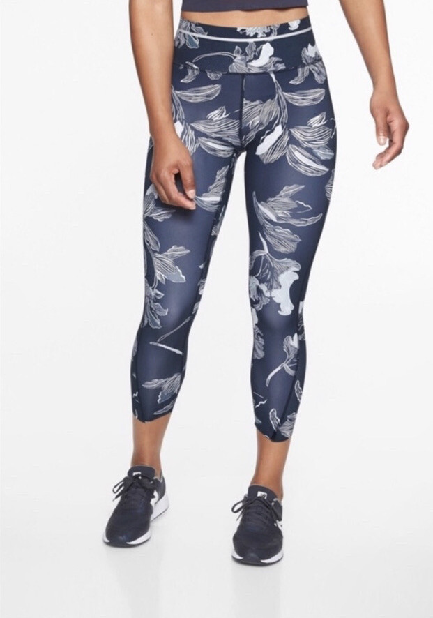 ATHLETA FLORAL PRINT SONIC CAPRI LEGGINGS Size S - Gem