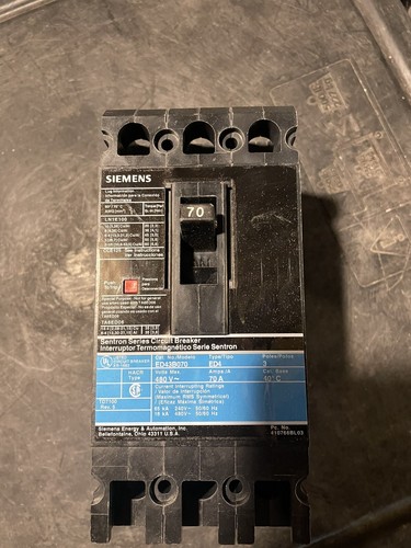 ED43B070 SIEMENS 3POLE 70AMP 480V 18KA CIRCUIT BREAKER NEW | eBay