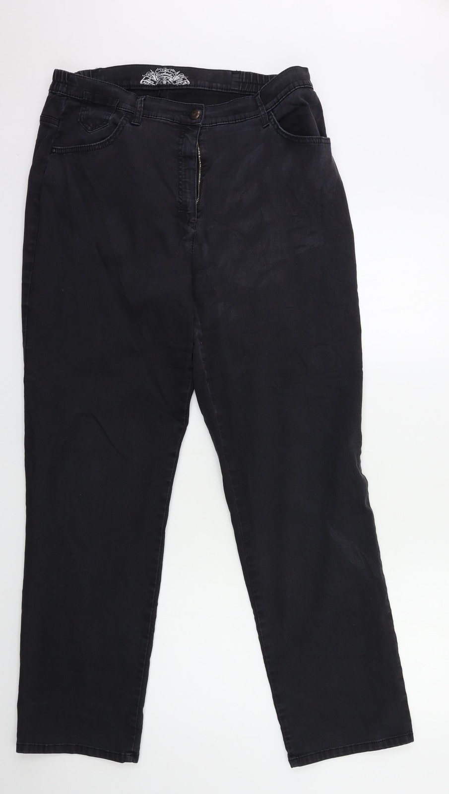 Raphael Womens Black Cotton Blend Straight Jeans Size W38 L31 | eBay UK