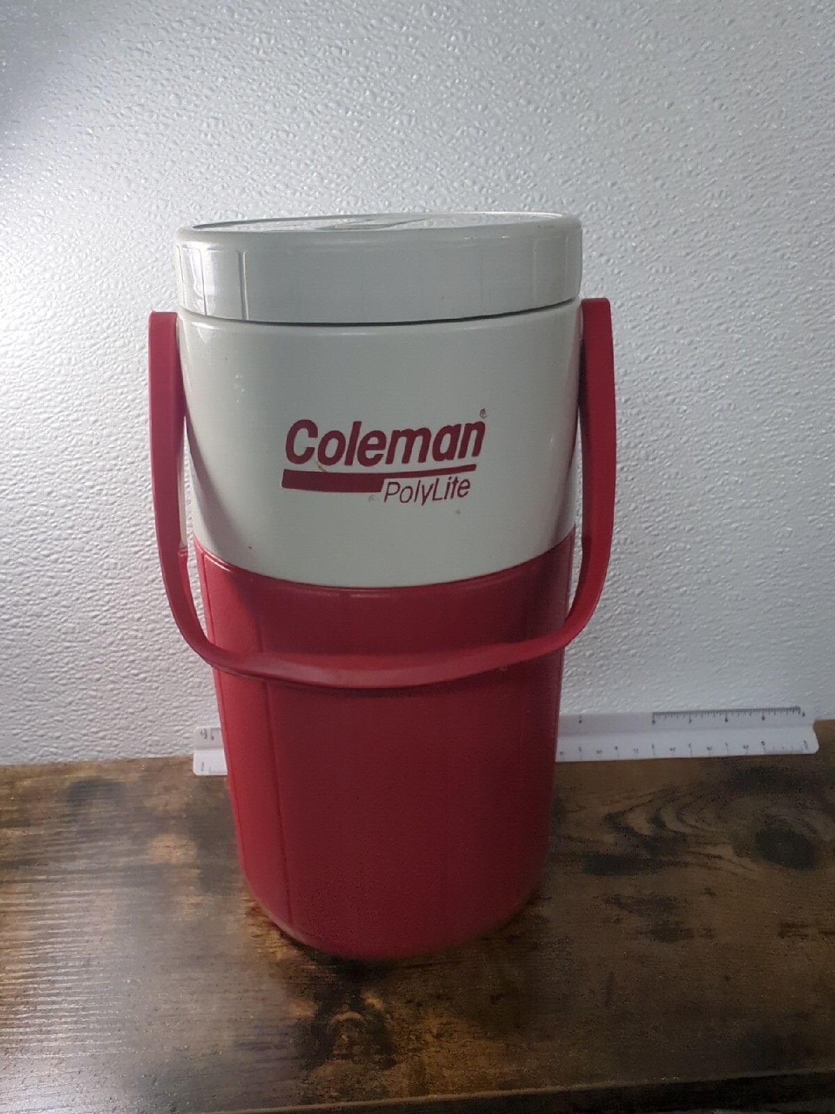 Vintage Coleman Polylite 1/2 Gallon Water Cooler Jug 5590 Red/White ...