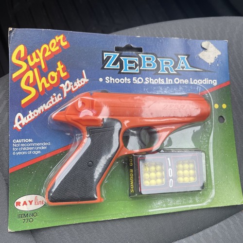 Vintage Rayline Zebra II Plastic Toy Handgun Orange MIB New NOS | eBay