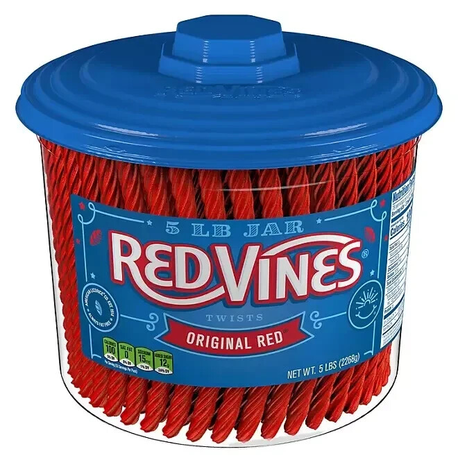 RED VINES Twists Original Red Licorice Bulk Candy Jar 5 lbs. | eBay
