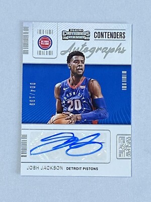 2021-22 Contenders Josh Jackson Contenders Autograph Auto /199 Pistons ...