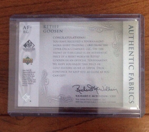 2004 SP Signature Golf Retief Goosen Authentic Fabrics Shirt Card | eBay