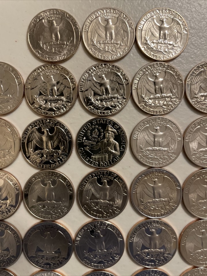 1965-67 P 1968-1998 S Washington Quarter Proof 33 Coin Set US Mint ...