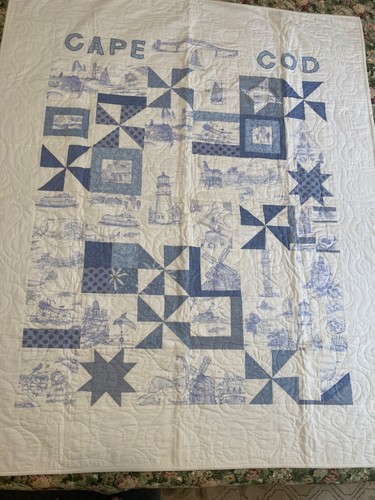 Cape Cod throw quilt or wall hanging 57x46. Created with Cape Cod toile ...