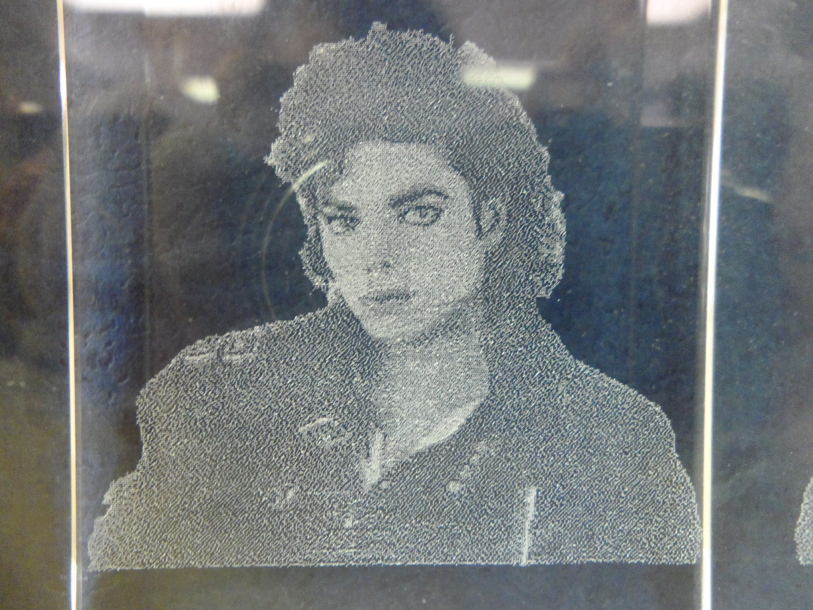 2D Laser Cut Etched Crystal Glass Cube Michael Jackson Deco ...