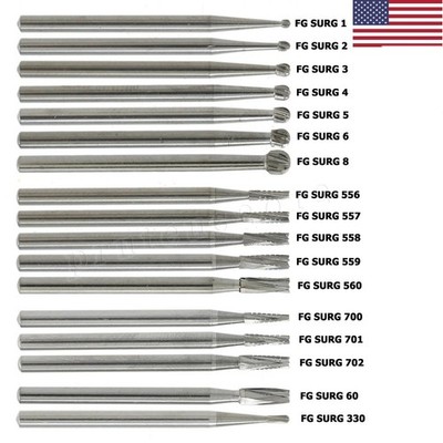 Dental Oral Surgical Bur Carbide Round Straight Taper Fissure Pear FG ...