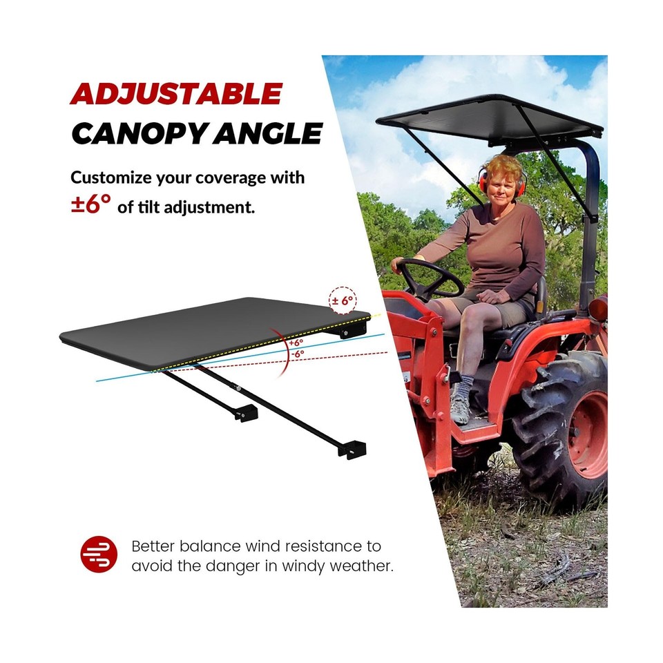 Universal Tractor Canopy for ROPS – UV-Resistant Sunshade for Compact ...