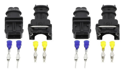 2x Pairs of 2-Pin EV1 Connector (Male & Female) Plug Sets Replaces ...