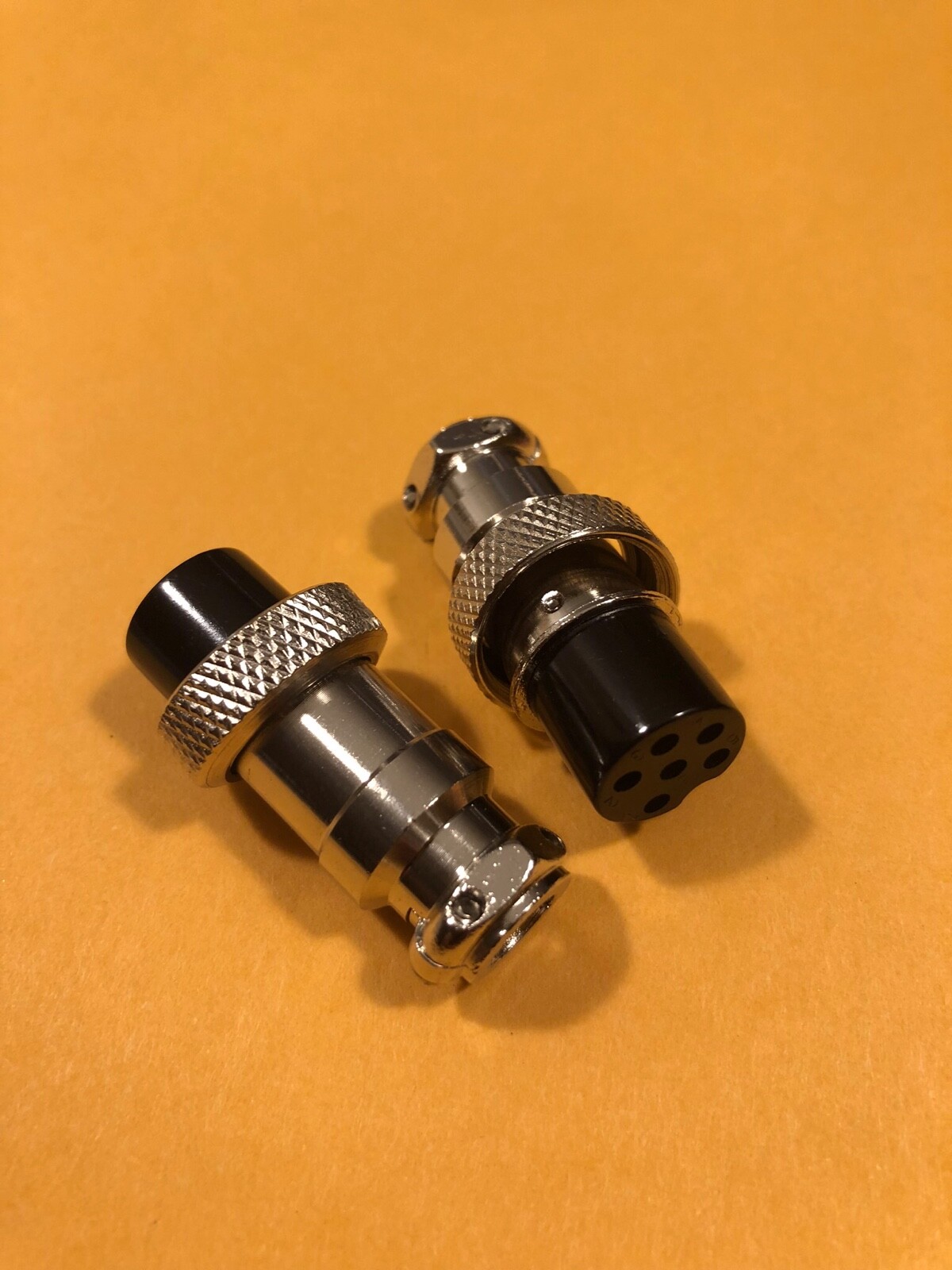 6 PIN MIC MICROPHONE FEMALE PLUGS, lot of 2, CB HAM RADIO - NEW ships ...