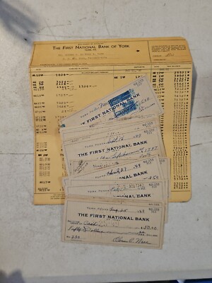 Vintage First National Bank of York, Pennsylvania 1949 Bank Statement ...