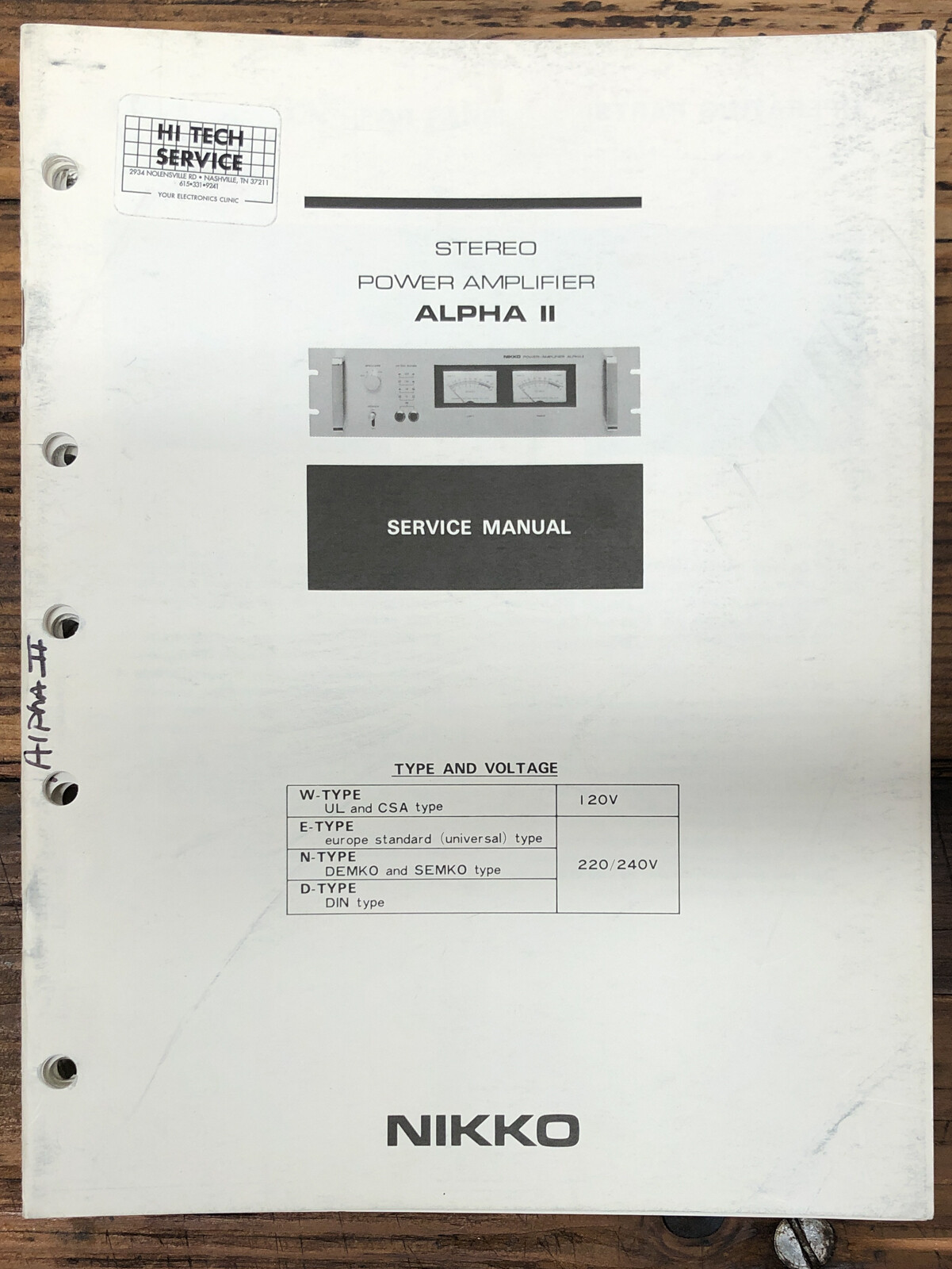 Nikko Alpha 2 Amplifier Service Manual *Original* | eBay