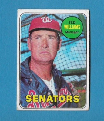 1969 Topps Ted Williams Manager Card, Washington Senators - Fair ...