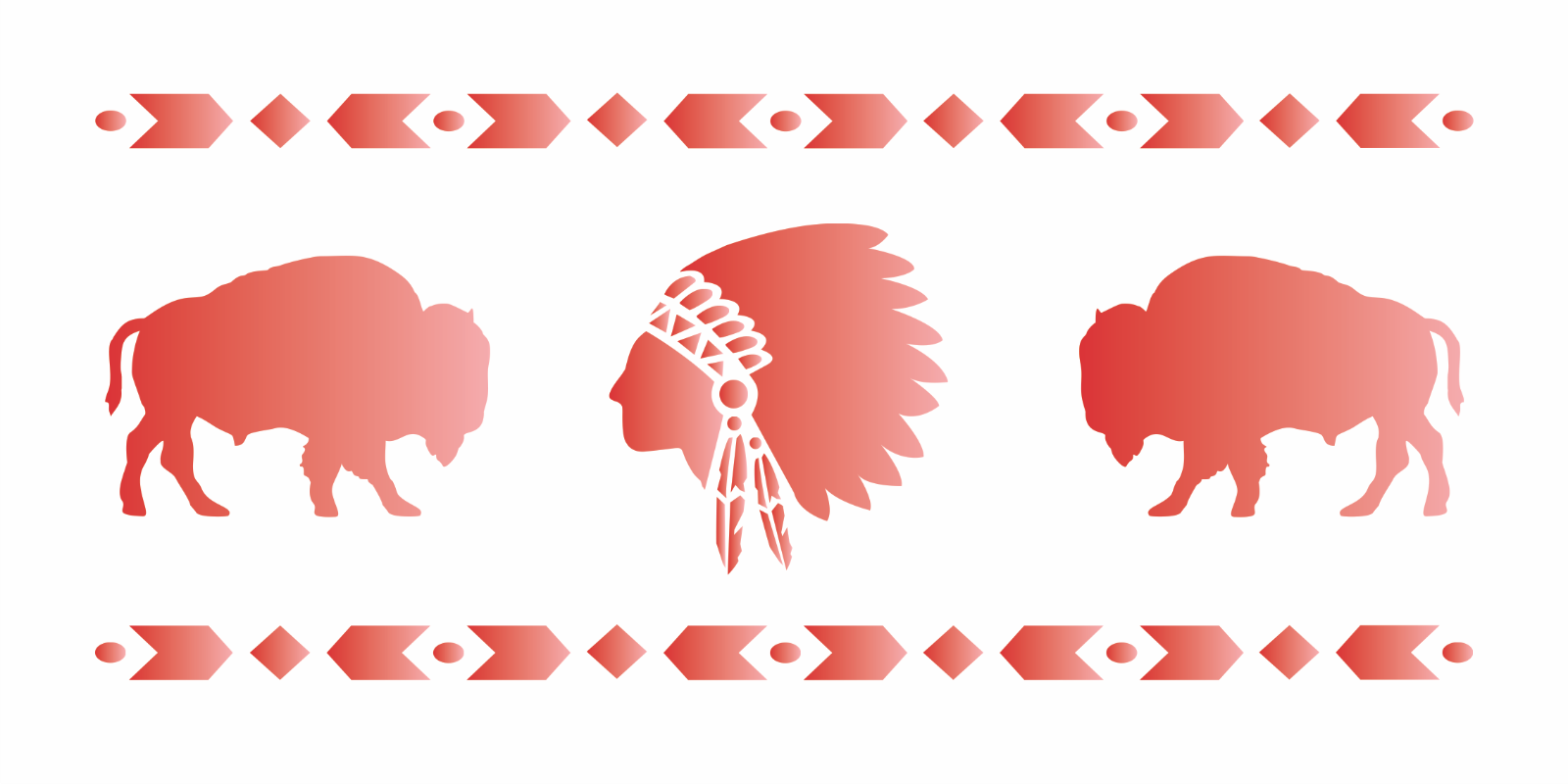 Stencils by Joanie Southwest Arrow Border Chief Buffalo Art Western DIY ...