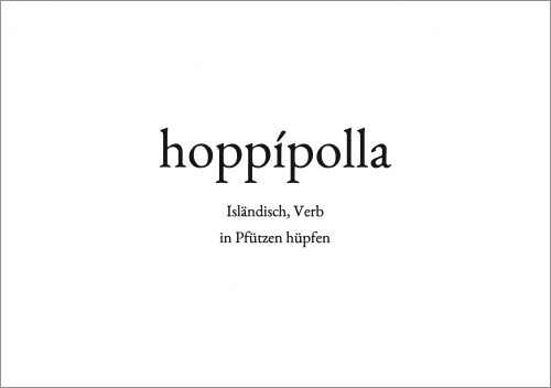 Wortschatz-Postkarte "hoppípolla" | eBay