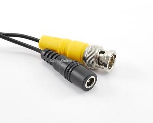 100ft CCTV Security Camera Male/Female DC Power Cable w/ BNC Male Plugs ...