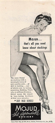 Mojud Print Ad WWII Vintage Advertisement Hosiery Stockings Lingerie Ad ...