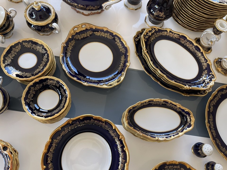 Weimar Katharina 6208 Etch Cobalt 182Pc HUGE Dinner Set , RARE - see details | eBay